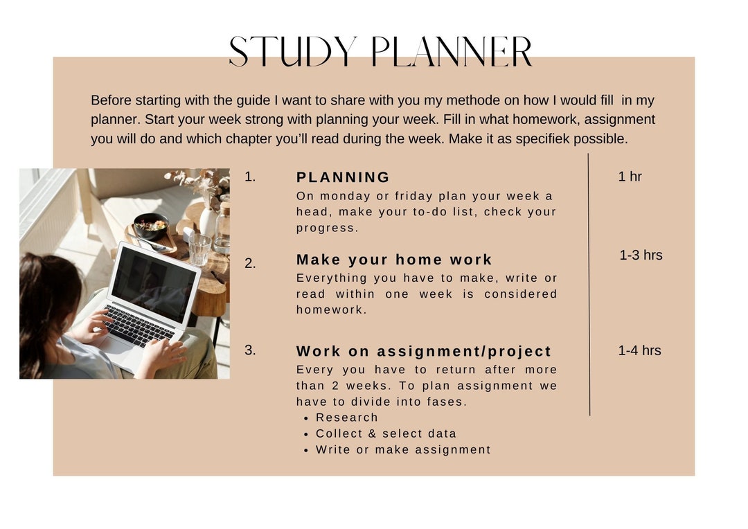 Study Planner Guide - Etsy