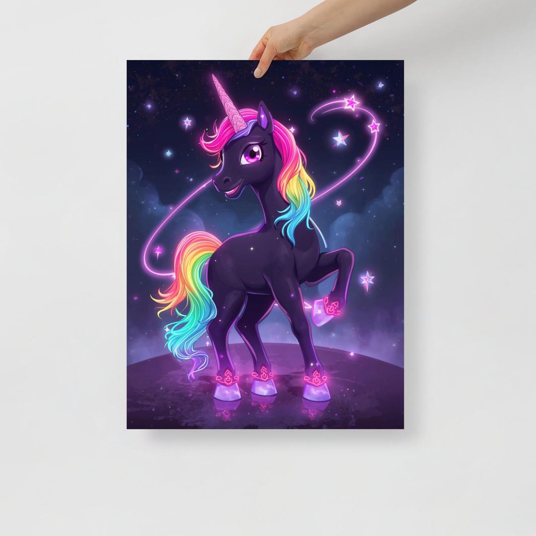 Magical Rainbow Unicorn Poster - Etsy