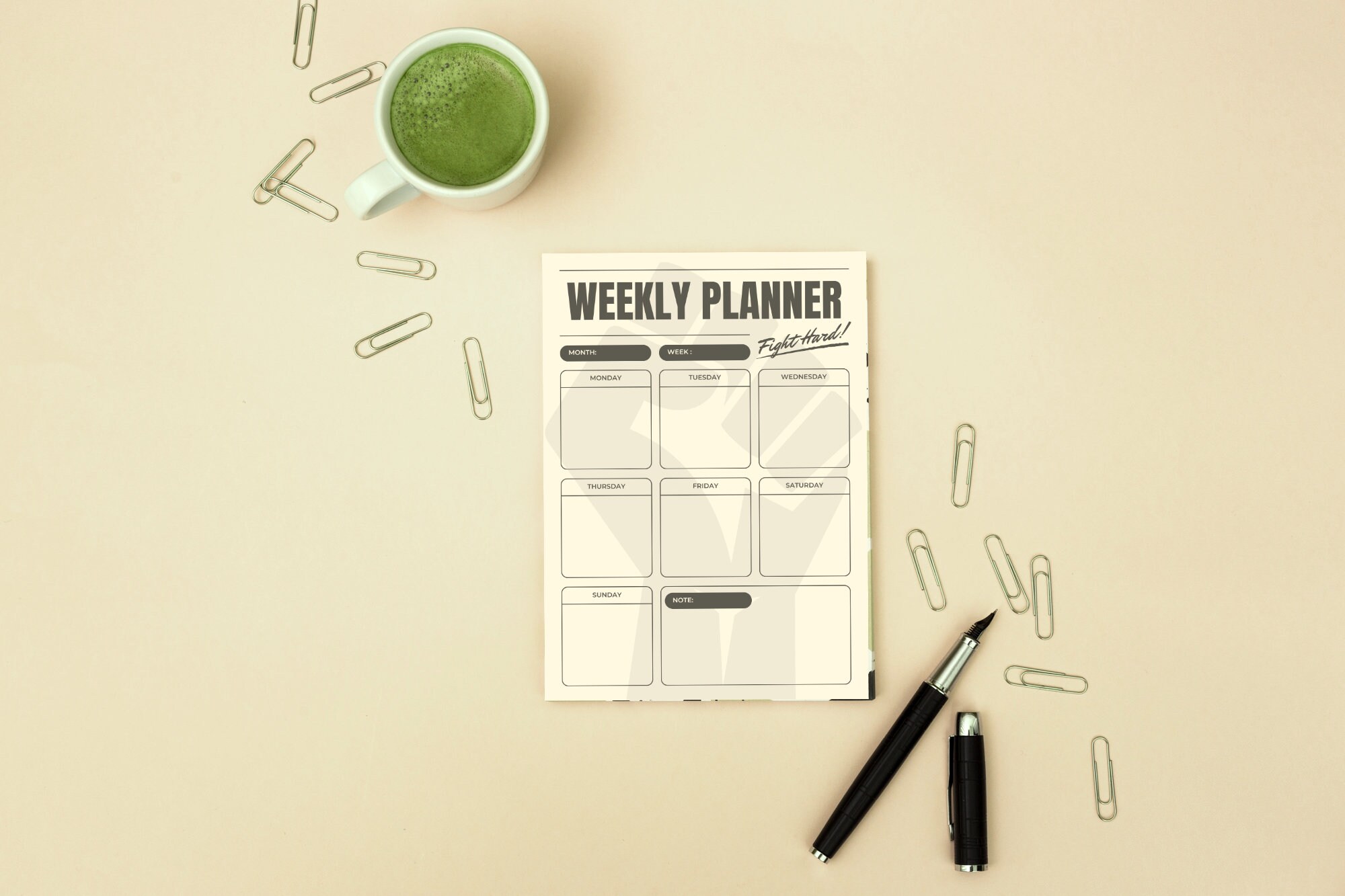 Minimalist Peach Weekly Planner Stay Organized and Accomplish More With ...