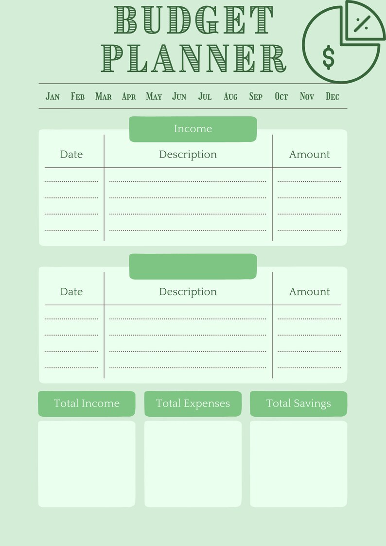 Minimalist Budget Planner Printable Financial Planning Sheets, Monthly ...