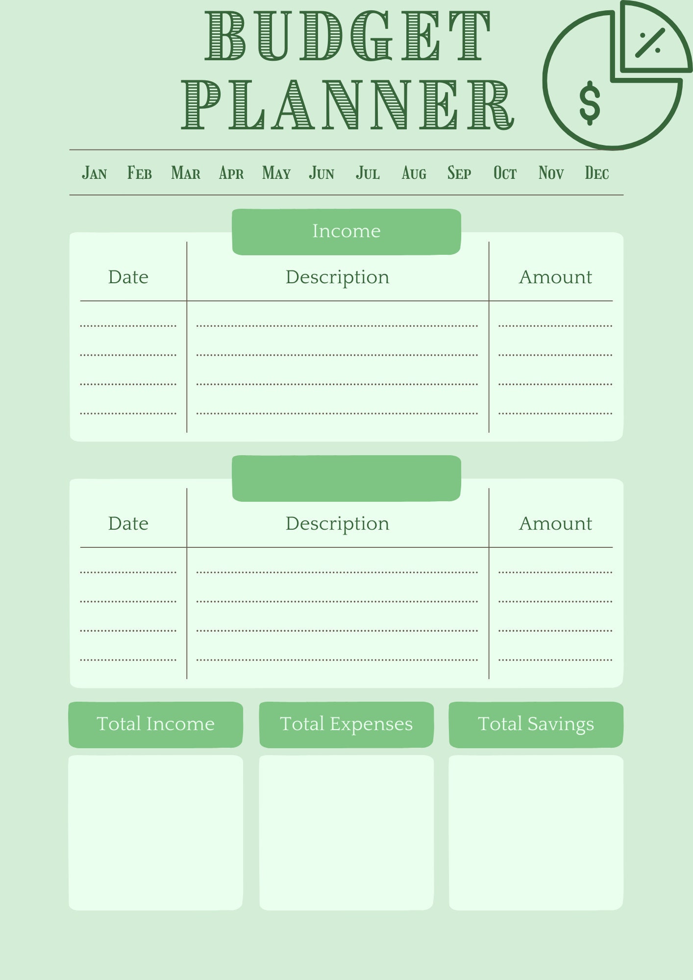 Minimalist Budget Planner Printable Financial Planning Sheets, Monthly ...
