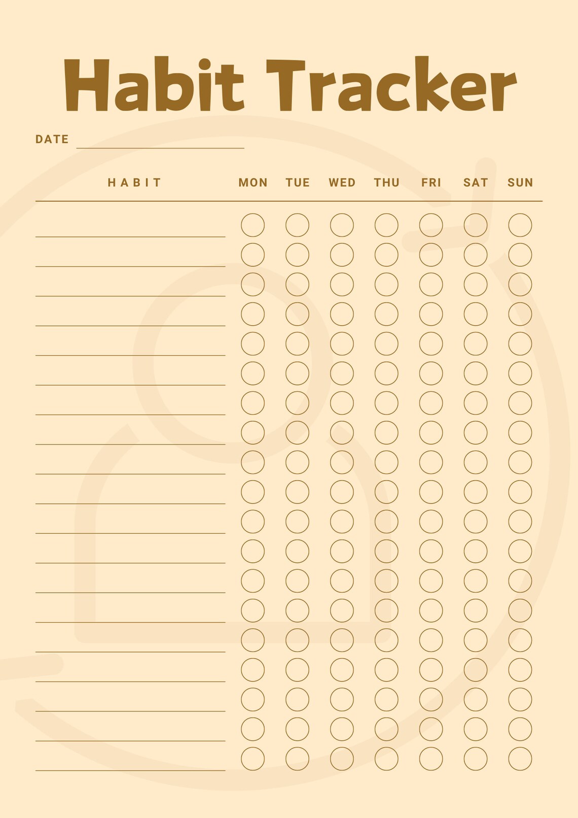 Habit Tracker Printable Template for Daily Routine Planning and ...
