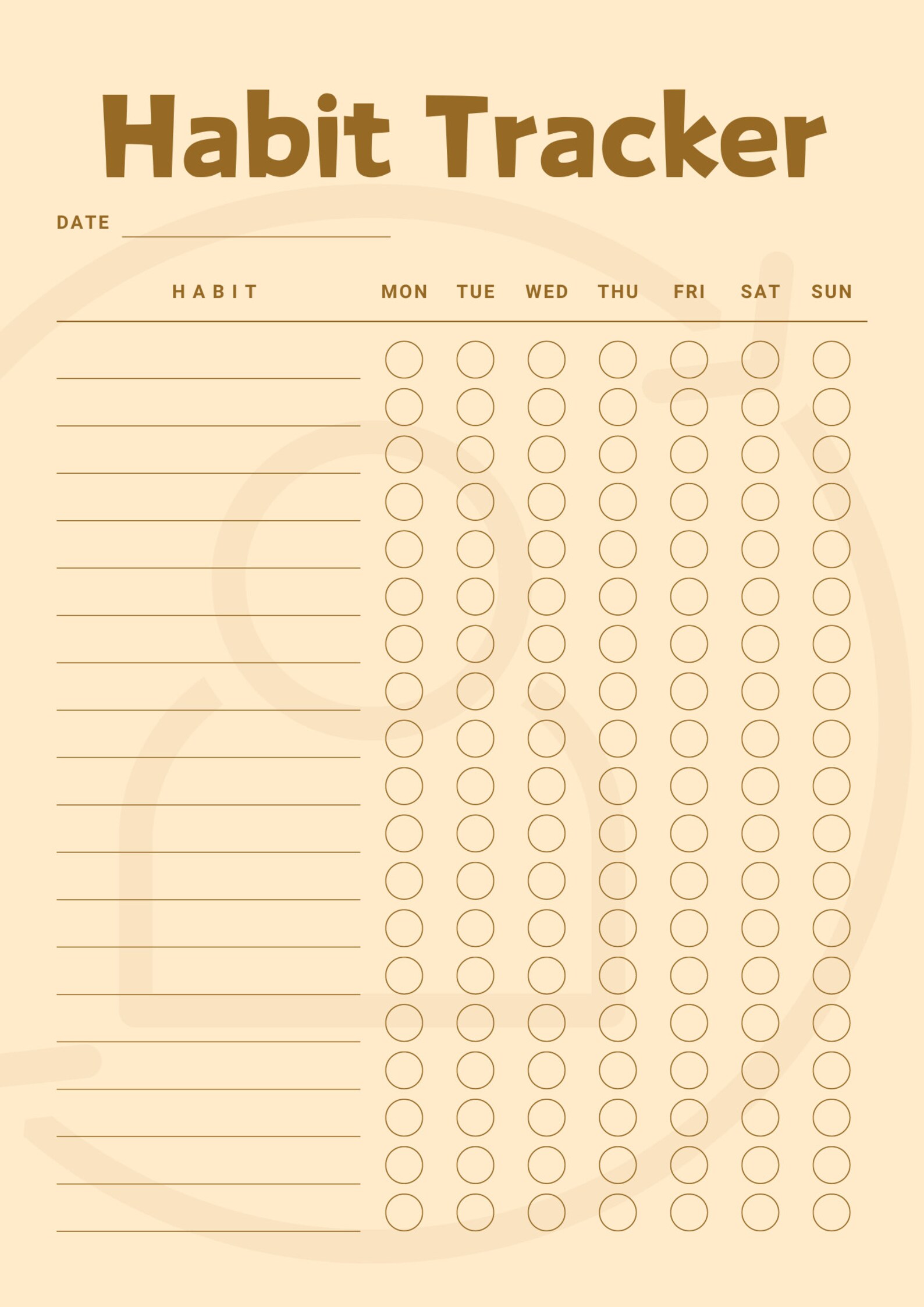 Habit Tracker Printable Template for Daily Routine Planning and ...