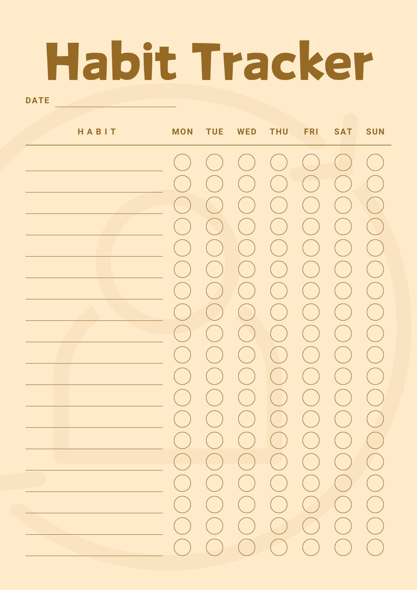 Habit Tracker Printable Template for Daily Routine Planning and ...