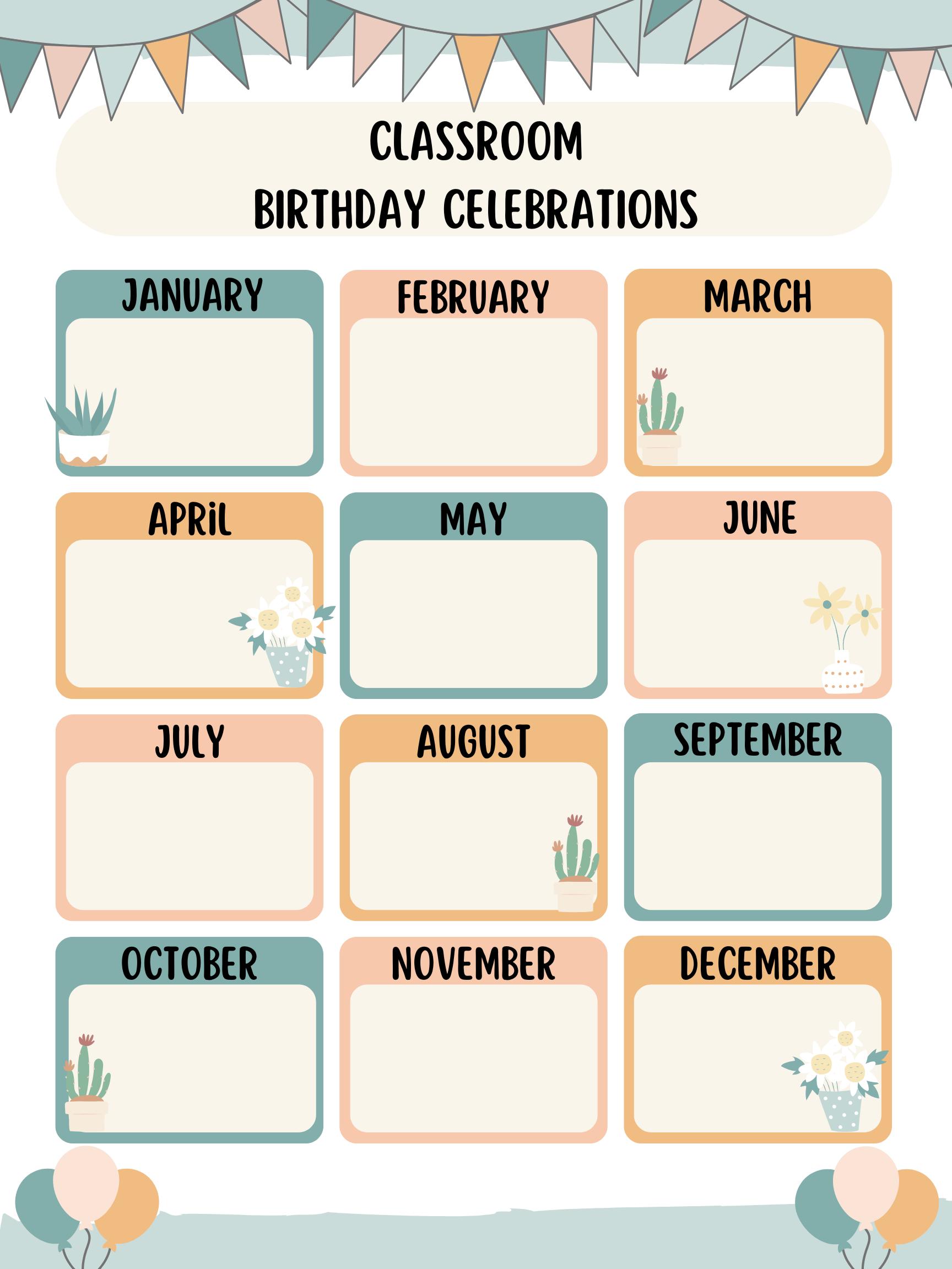 Classroom Birthday Poster - Etsy