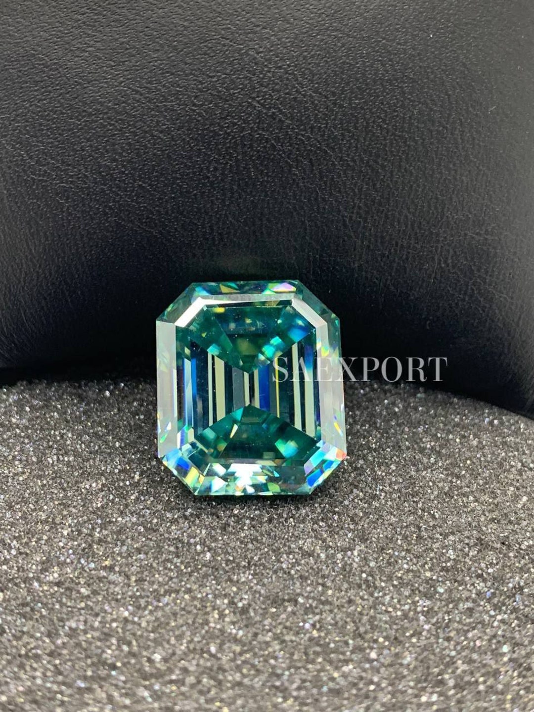 Perfect 14 Carat Light Blue Emerald Cut Handmade Loose Moissanite for ...