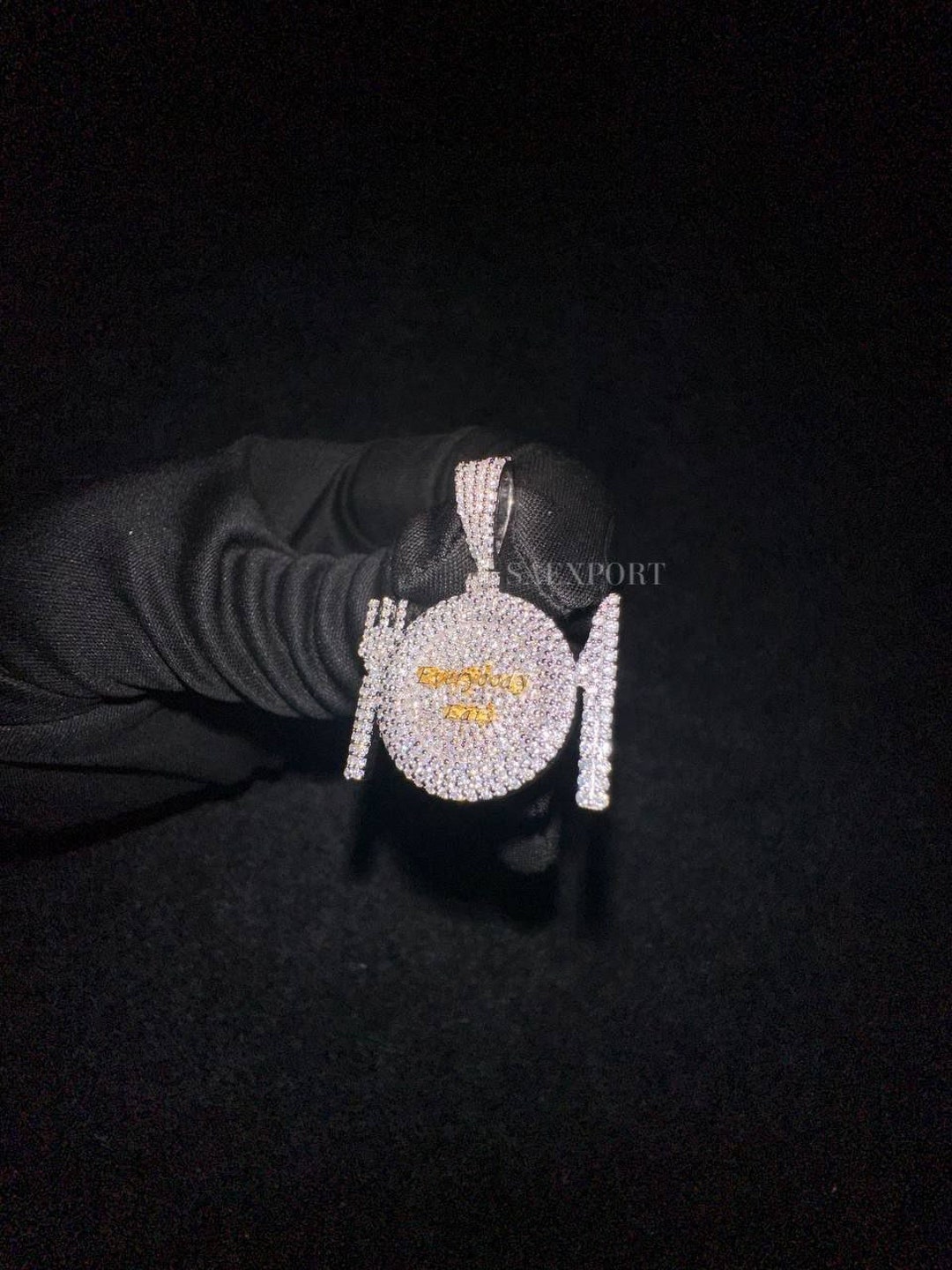 Round Moissanite Diamond Symbol Pendant/iced Out Jewelry/rapper Pendant ...