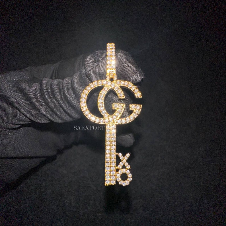 Gold Plated Custom Full Ice Out Hip Hop Pendant/custom Letter Iced Out ...