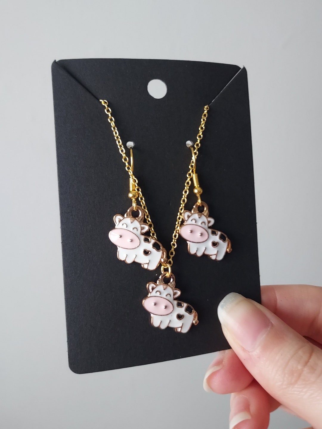 Handmade Gold Chain Cow Jewellery Set Christmas Jewellery - Etsy