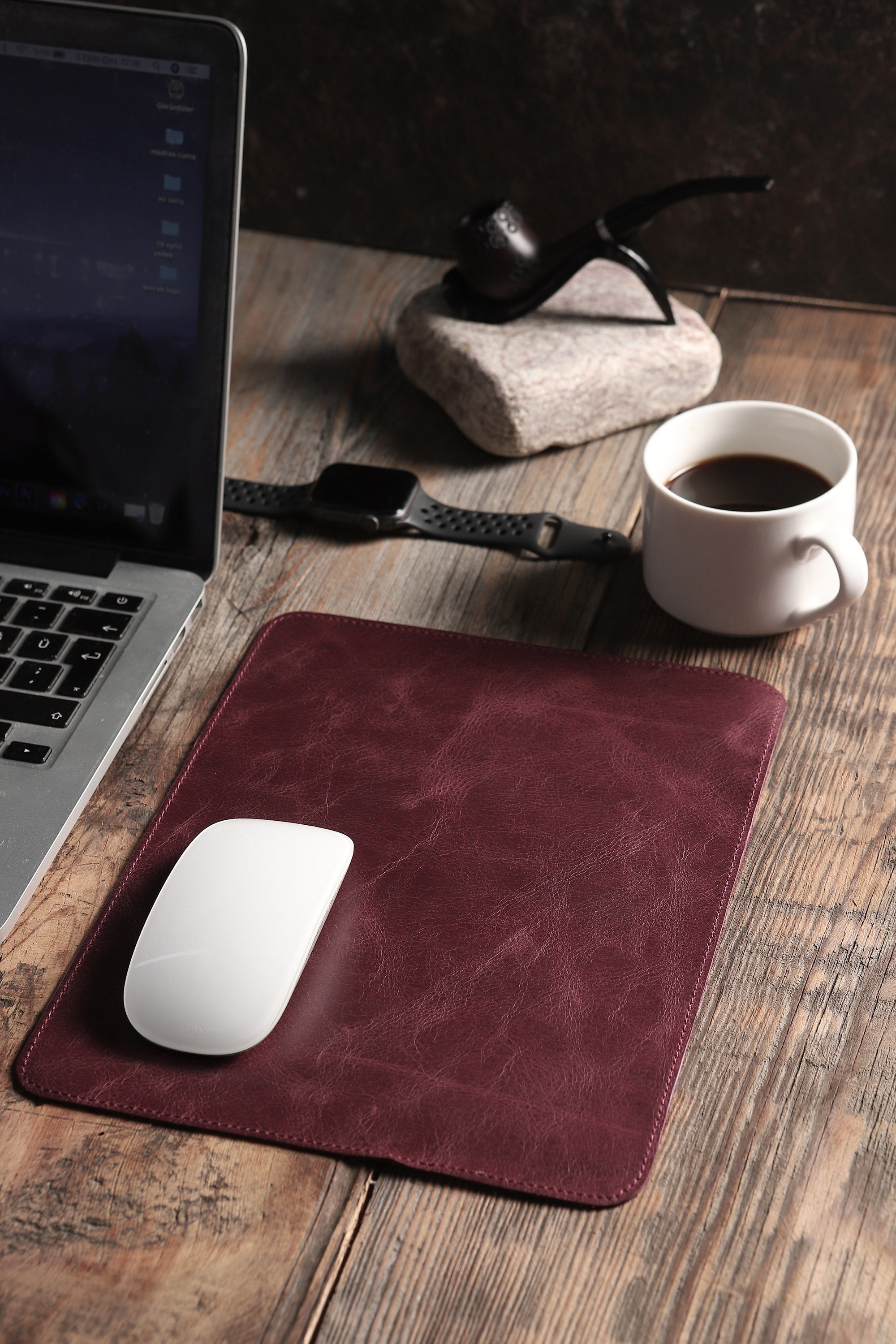 Mouse Pad, Custom Mouse Pad, Leather Mouse Pad, Personalized Gift ...