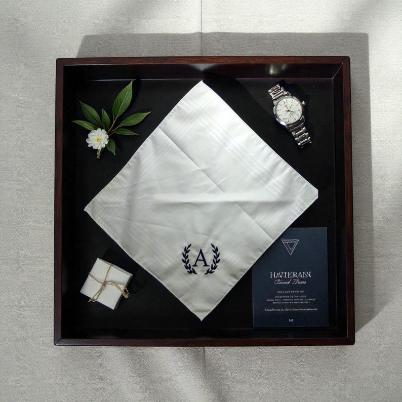 Custom Embroidered Handkerchief for Men – Groomsman Gift, Grandpa ...