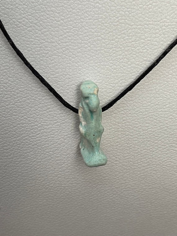 Ancient Egyptian Blue Glazed Faience Amulet Pendant o… - Gem