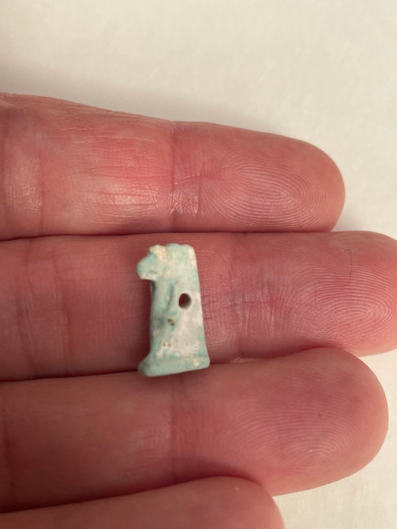 Ancient Egyptian Blue Glazed Faience Amulet Pendant o… - Gem