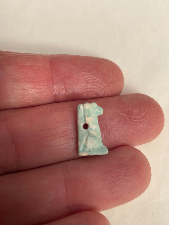 Ancient Egyptian Blue Glazed Faience Amulet Pendant o… - Gem