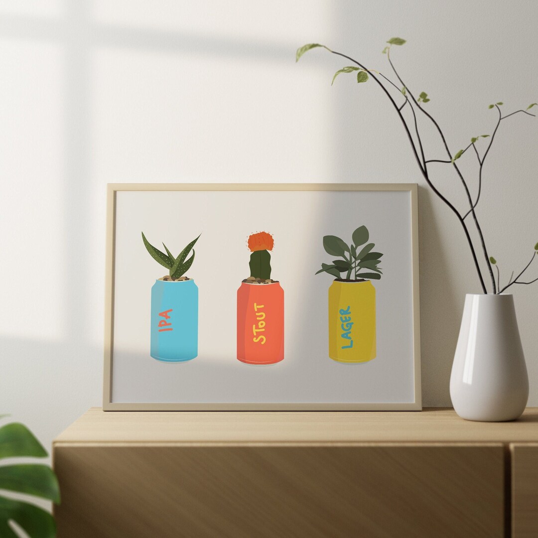 Craft Beer Wall Decor, Beer Art, Home Brewer Art Print, Minimalist Beer ...