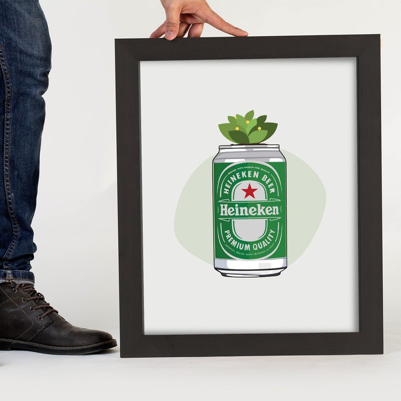 Heineken Beer Can Art Print: Minimalist Bar Decor (digital Download) - Etsy
