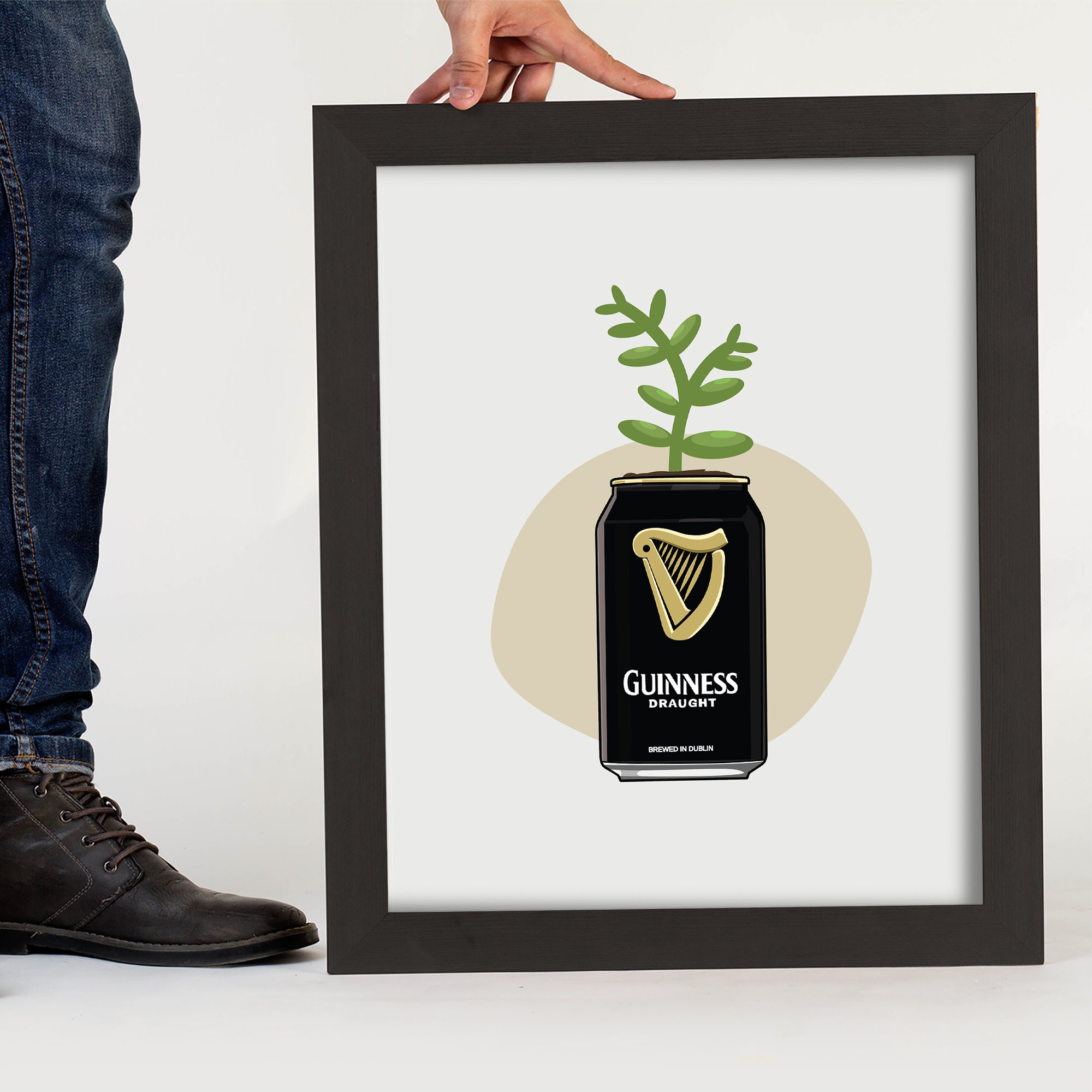 Guinness Beer Can Planter Art Print: Minimalist Home Brewer Decor ...