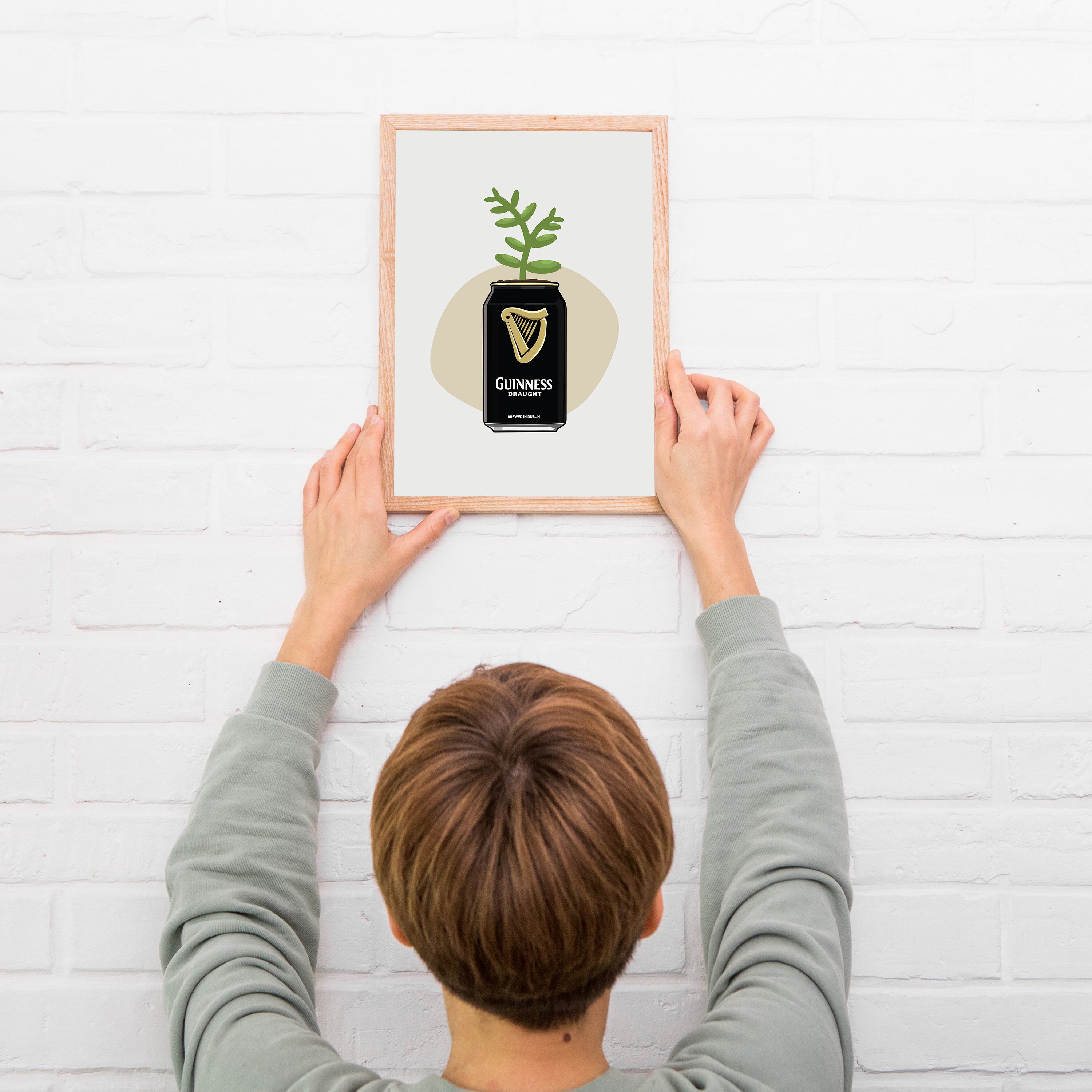 Guinness Beer Can Planter Art Print: Minimalist Home Brewer Decor ...
