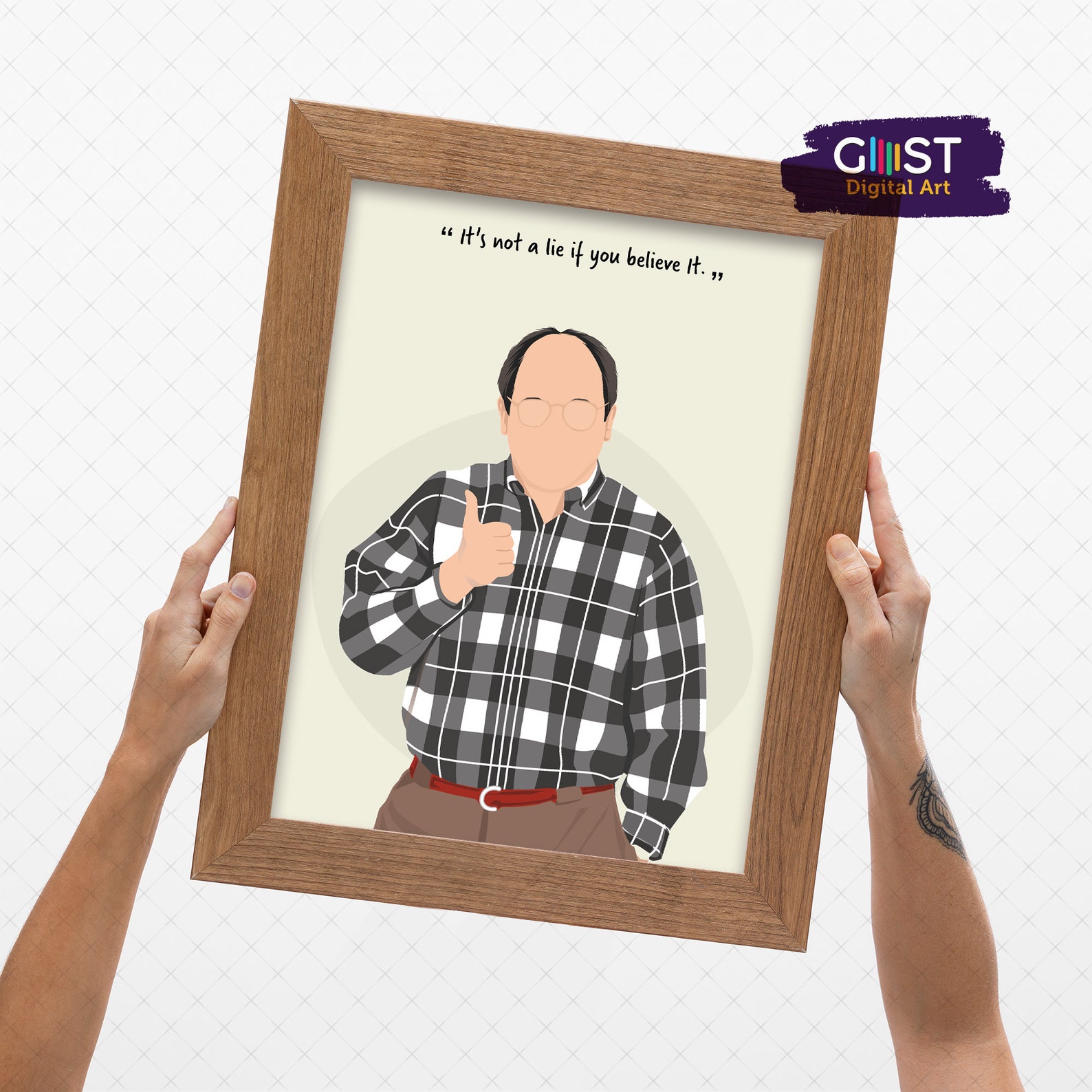 George Costanza Illustration, Seinfeld Inspired Wall Art, Costanza ...