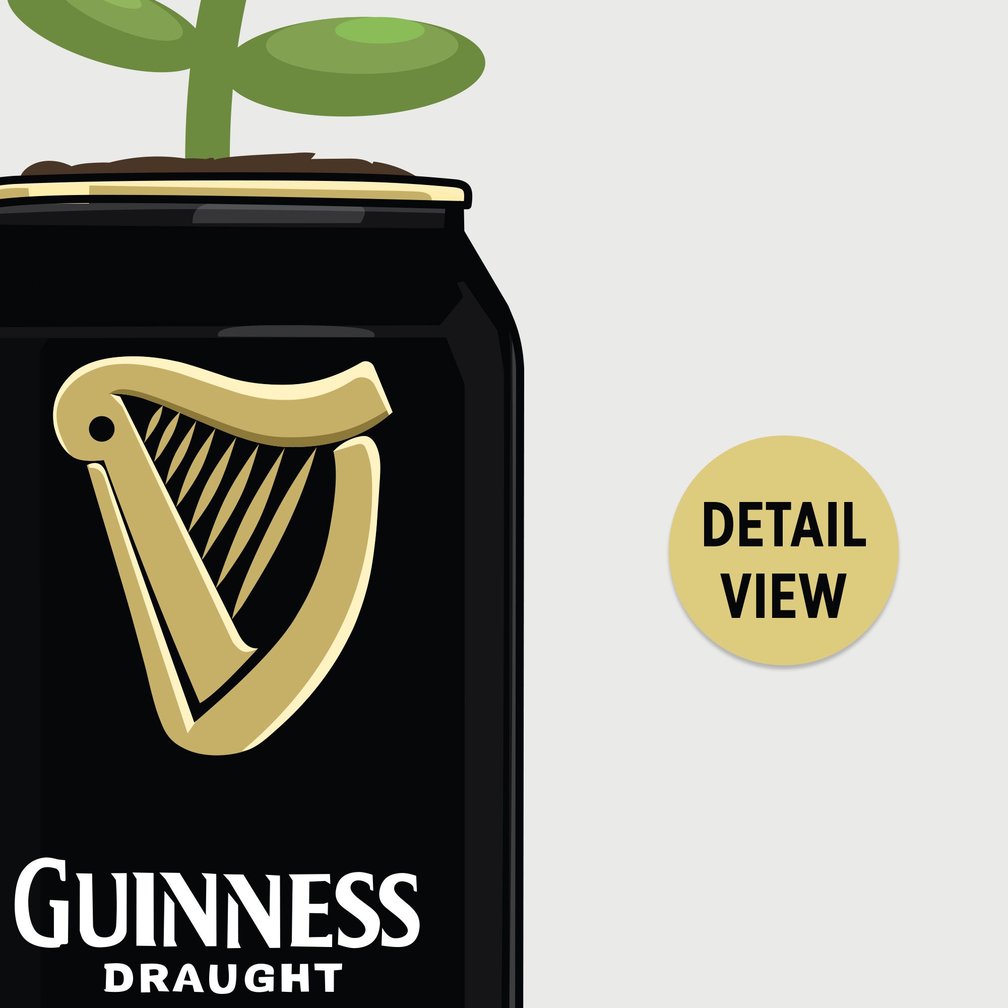Guinness Beer Can Planter Art Print: Minimalist Home Brewer Decor ...