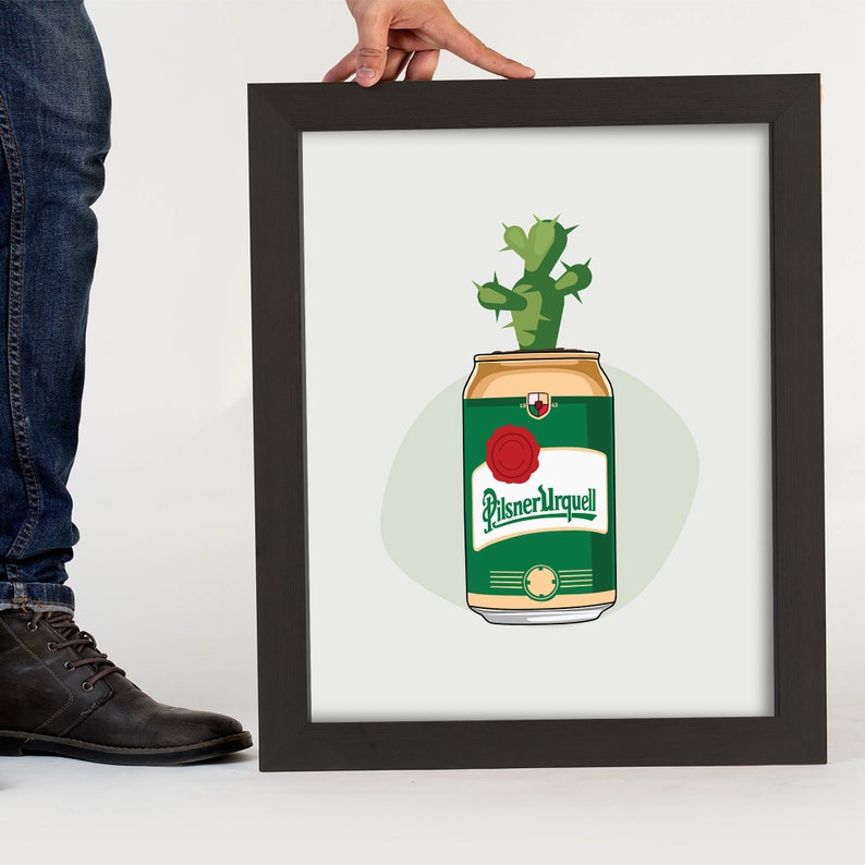 Pilsner Urquell Beer Wall Decor, Beer Art, Home Brewer Art Print, Cute ...