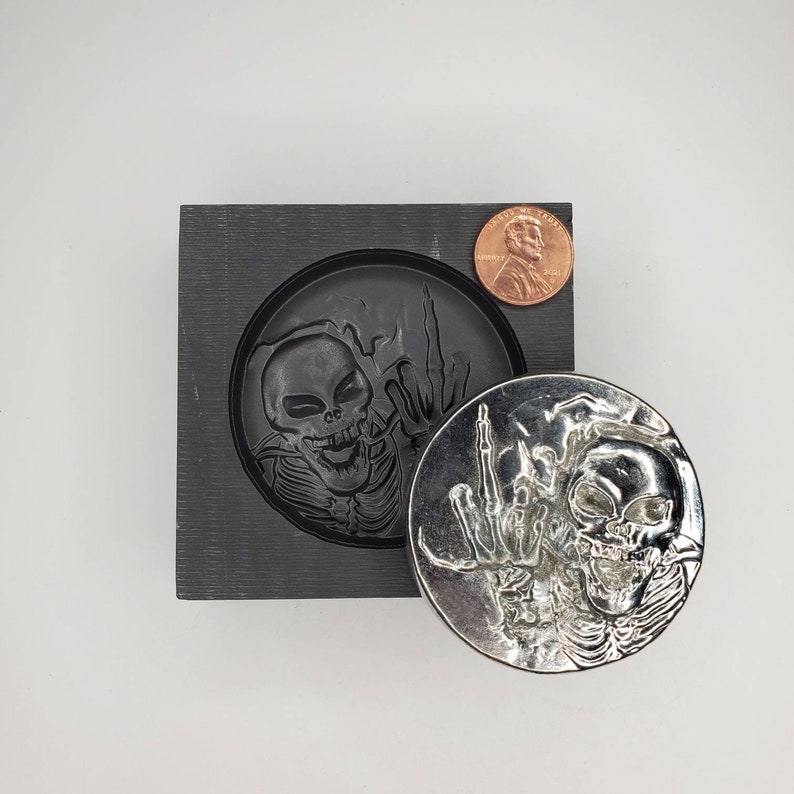 3D Graphite Mold Middle Finger Skull - Etsy