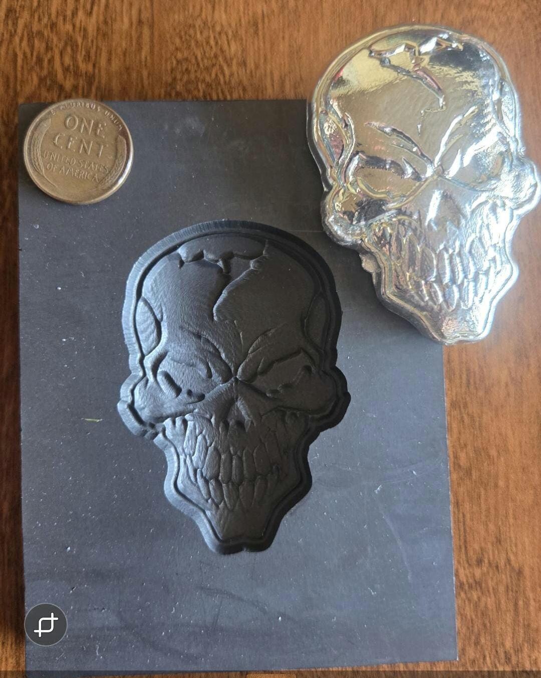 3D Graphite Mold Angry Skull - Etsy