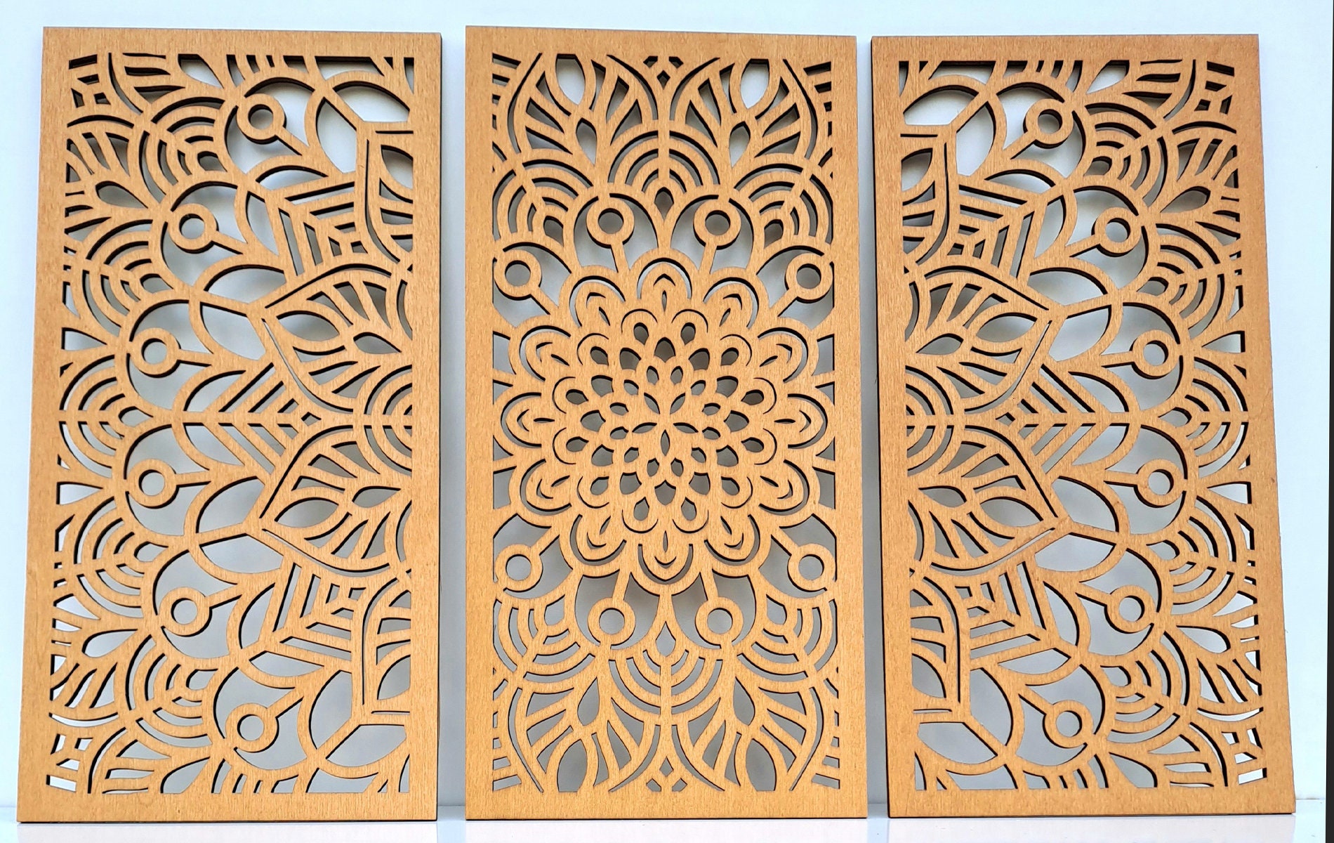 3D MANDALA Boho, Wall Art Decor, Set of 3, Wooden, Large Modern Decor ...