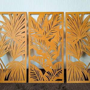 3D Tropical,large Wall Art Decor, Set of 3, Palm, Jungle,decorative ...