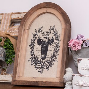 Kitchen Wall Art Decor, Cow, Farm Fresh Milk, Rustic,farmhouse Arched ...