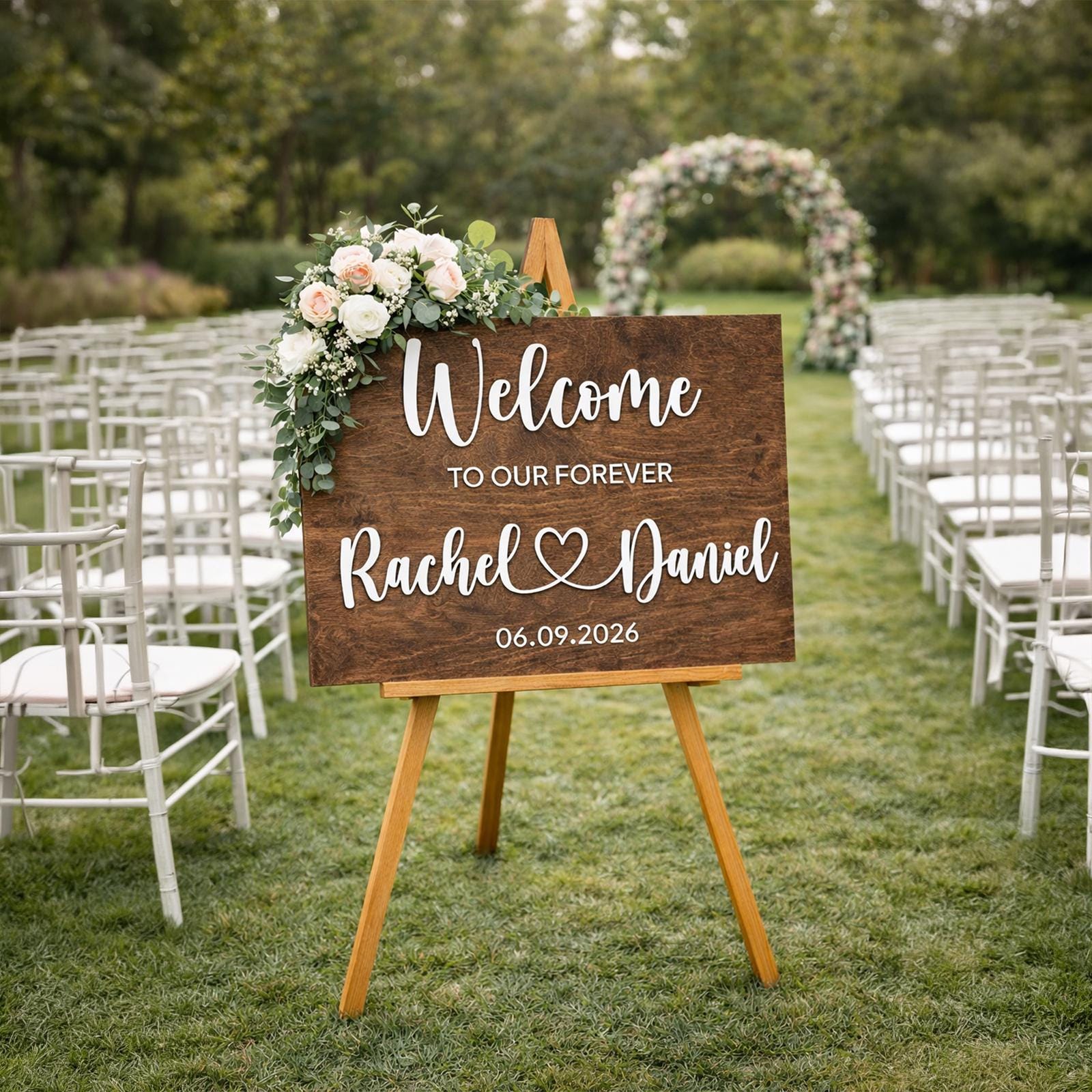 Personalized Rustic Wooden Wedding Welcome Sign, 3D Raised Lettering ...