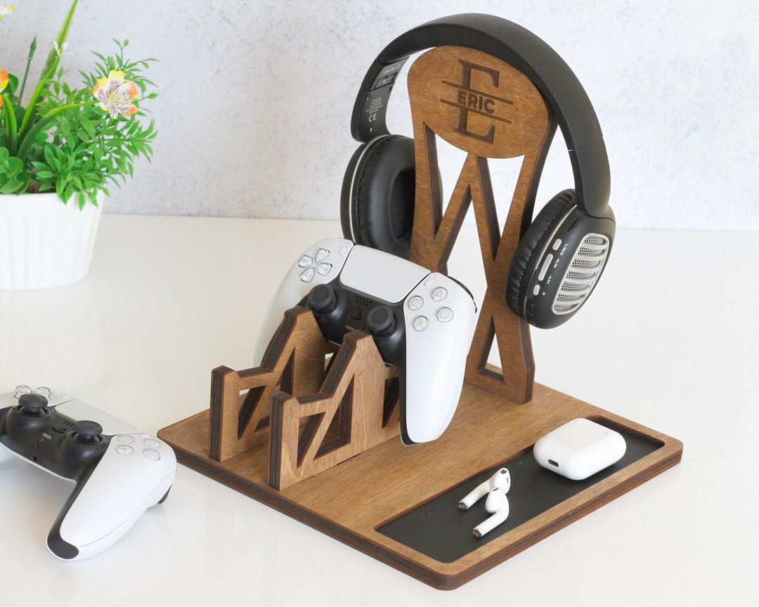 Wooden Controller Stand, Playstation and Xbox Controller Stand, Double ...