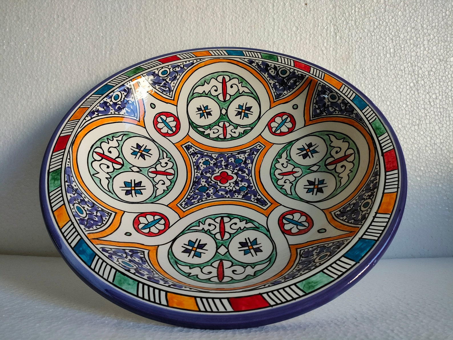 Hand Painted Moroccan Ceramic Plate Painted Designs-perfect Ceramic ...