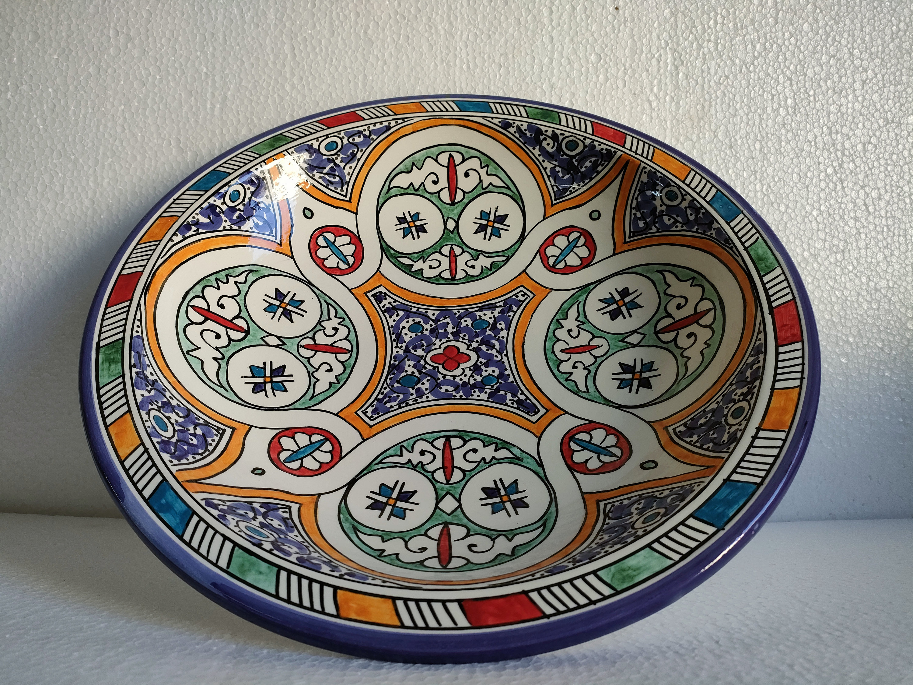 Hand Painted Moroccan Ceramic Plate Painted Designs-perfect Ceramic ...