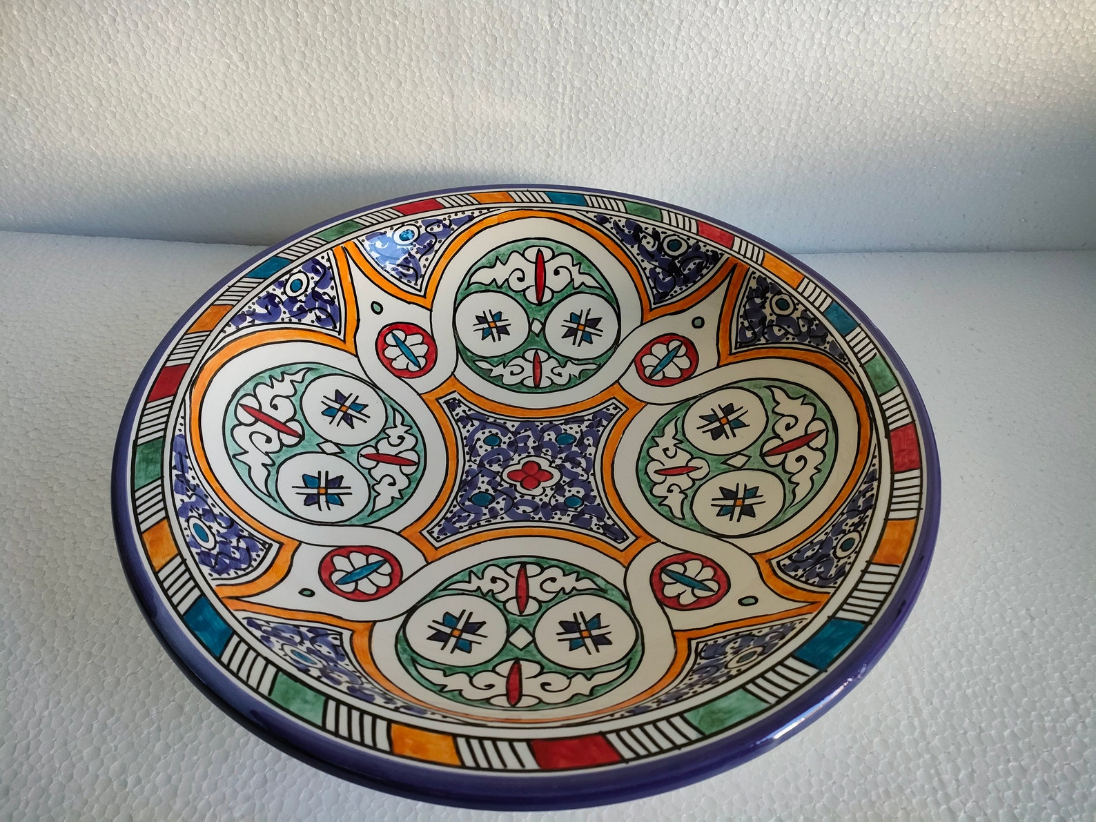 Hand Painted Moroccan Ceramic Plate Painted Designs-perfect Ceramic ...