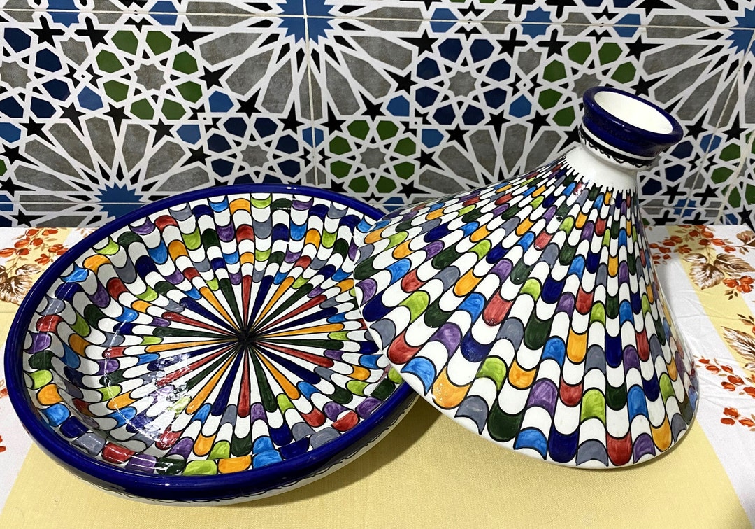 Handmade Moroccan Ceramic - Serving Tagine-traditional Pottery Serving ...