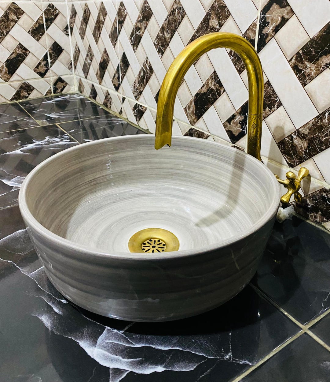Bathroom Sink-handmade Ceramic Vanity Basin-oval Artisan Bathroom ...