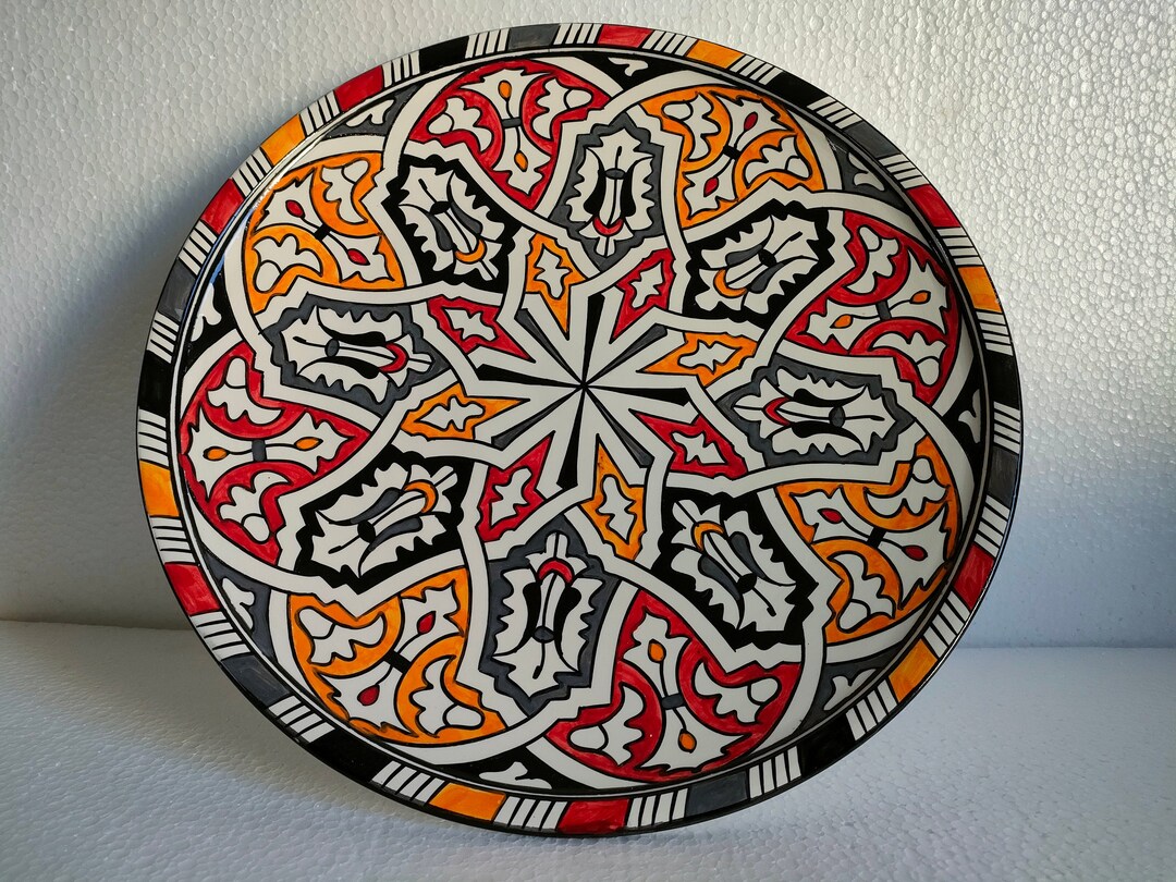 Handcrafted Moroccan Ceramic Plate - Colorful Decorative Dish ...