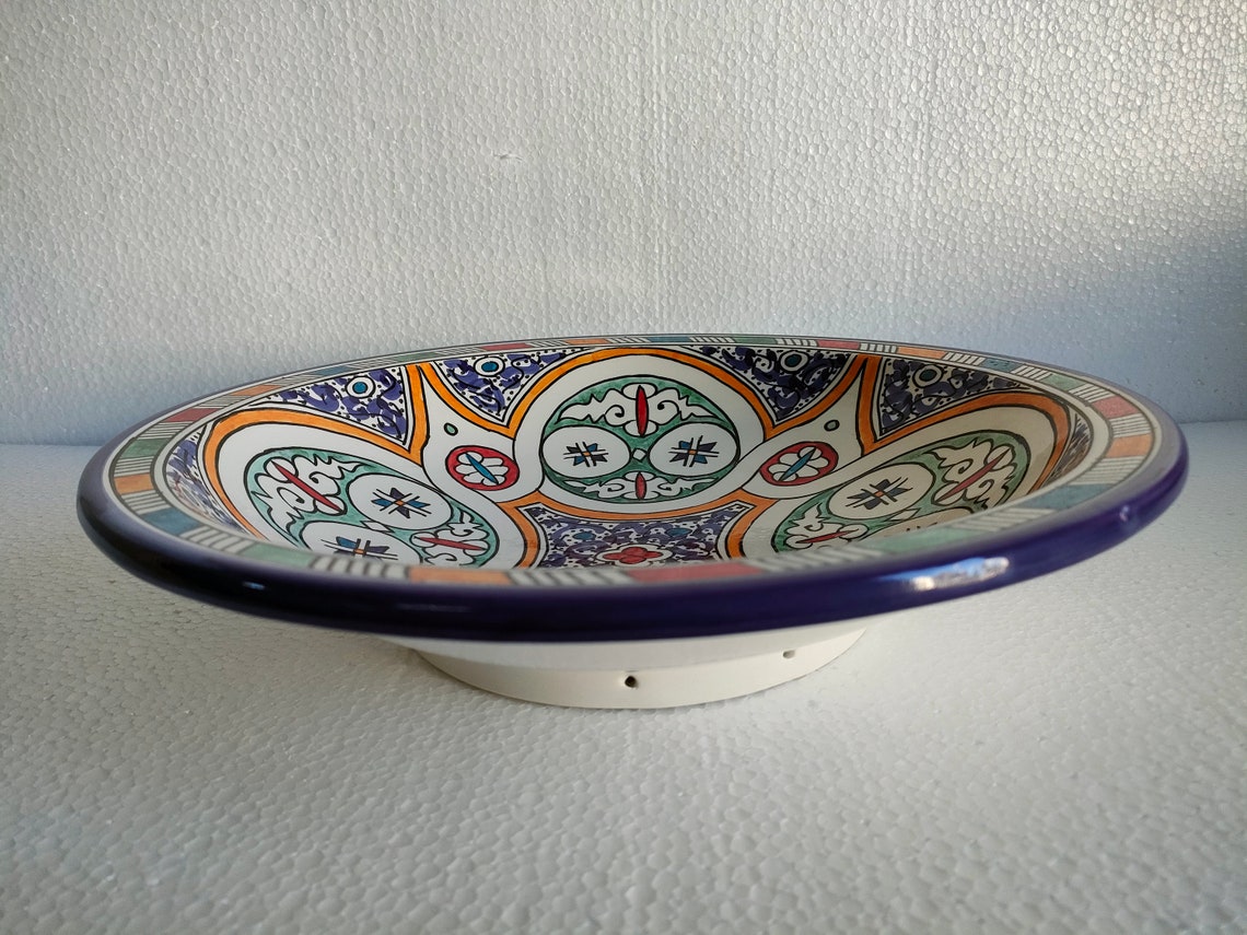 Hand Painted Moroccan Ceramic Plate-pottery Dish-perfect Ceramic ...