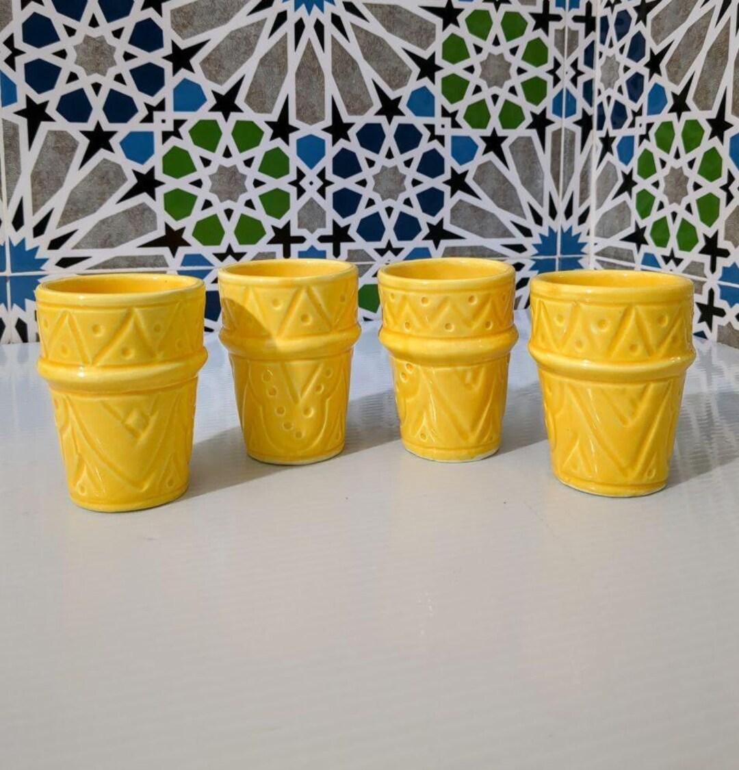 Ceramic Cups-handmade Moroccan Tea Cups-moroccan Ceramic Goblets ...