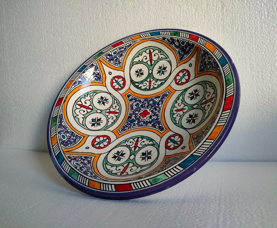 Hand Painted Moroccan Ceramic Plate-pottery Dish-perfect Ceramic ...