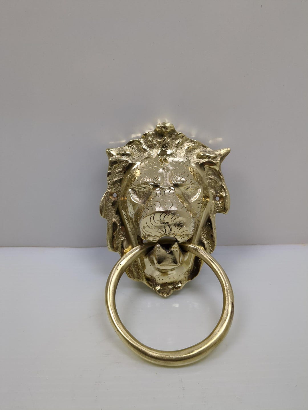 Lion Door Knocker–brass Knocker–front Door Decor–brass Lion Head Door ...