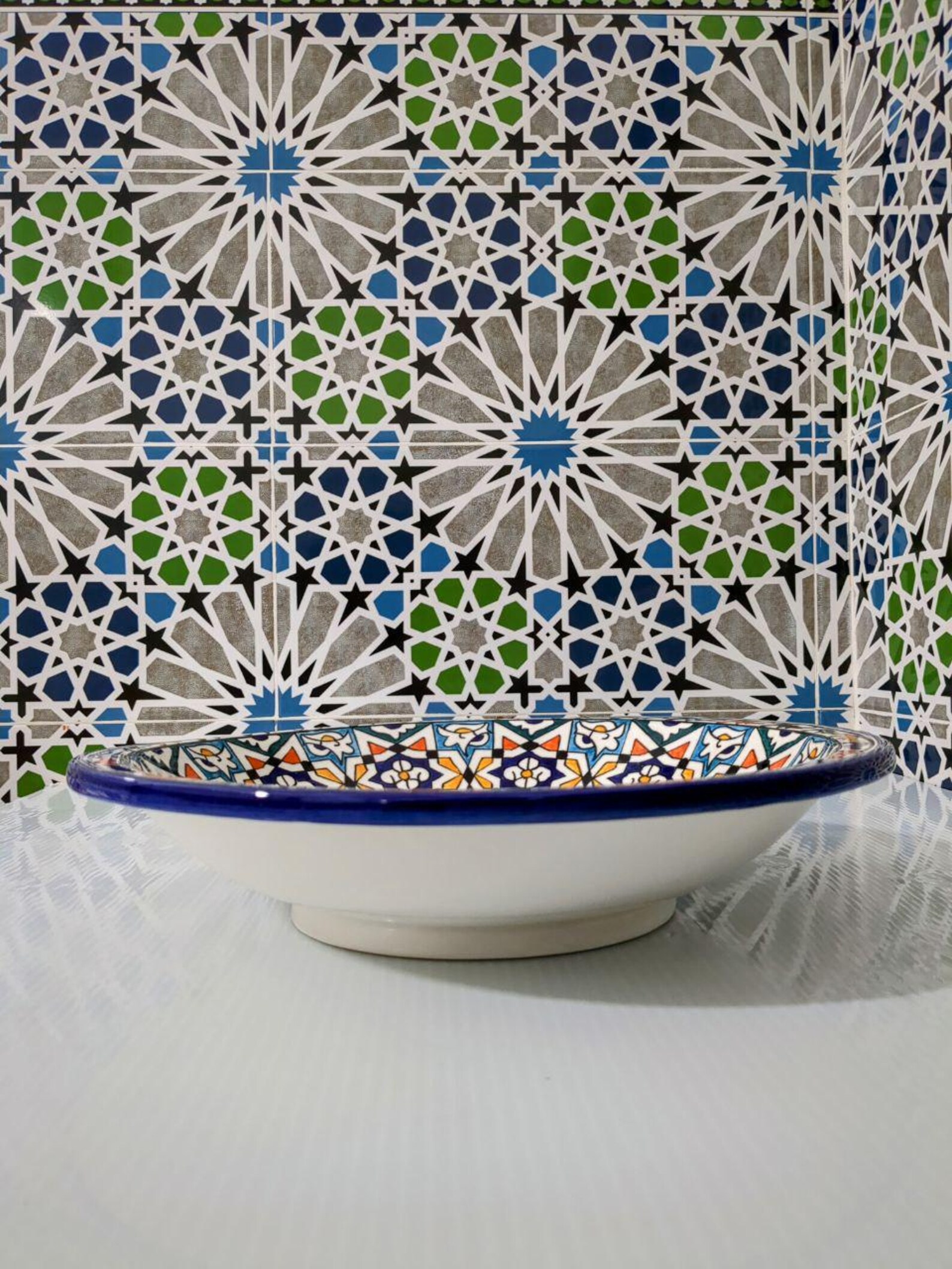 Moroccan Plate-moroccan Ceramic Plate-handmade Pottery-geometric Design ...