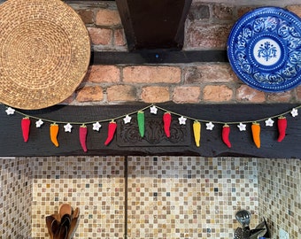 Chilli Peppers Garland Kitchen Decoration - Etsy