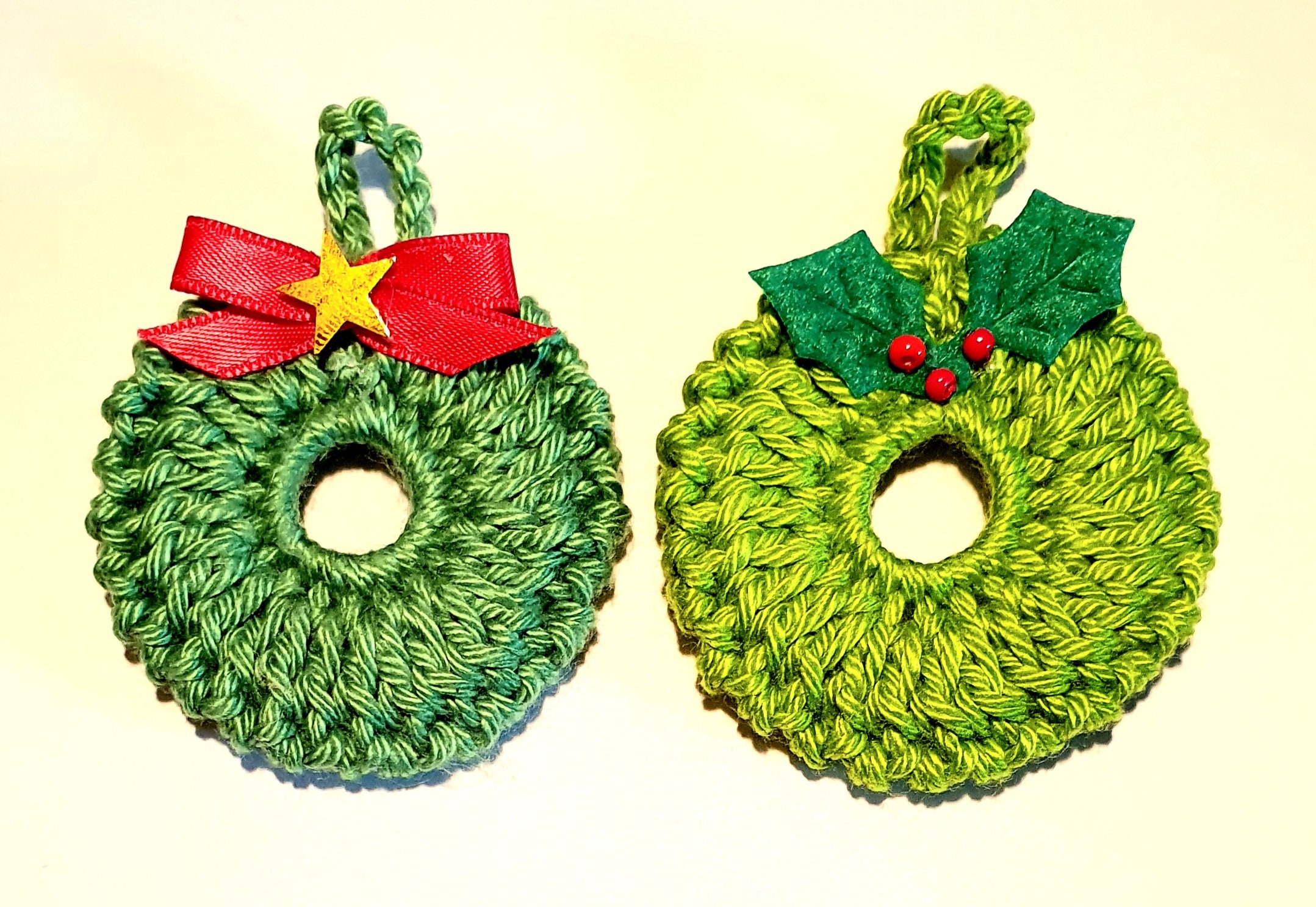 Crochet Pattern for Mini Christmas Wreaths - Etsy