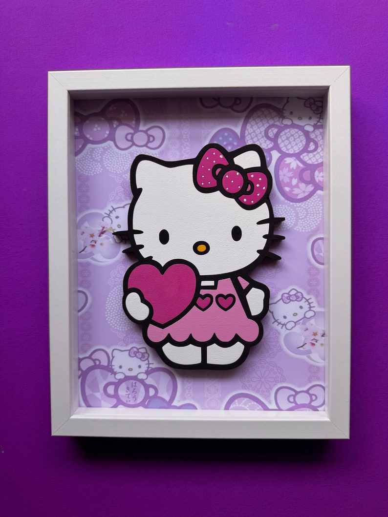 Custom Laser-cut Wood Animated Hello Kitty Wall Plaque Wall Decor ...