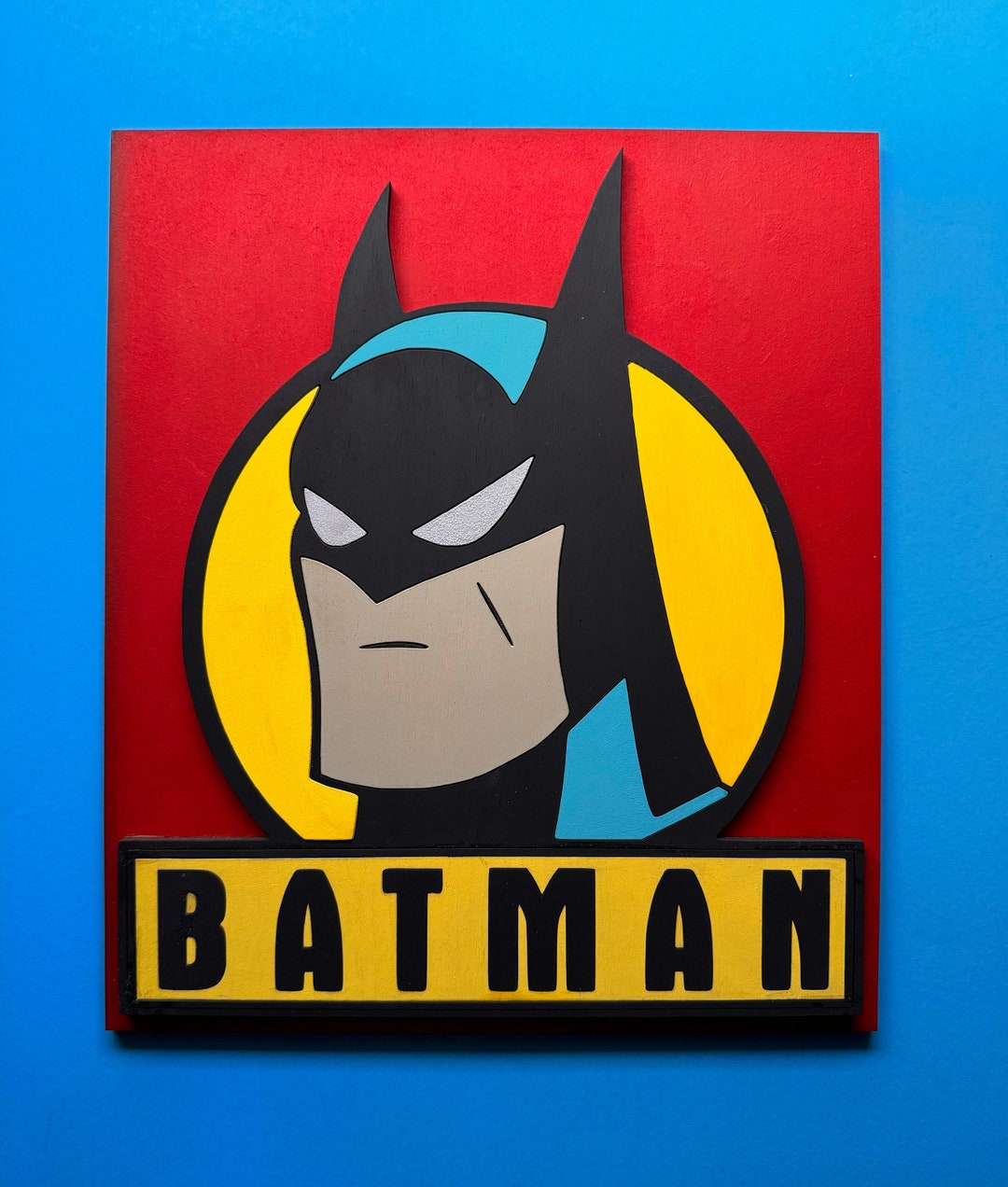 Custom Laser-cut Wood Animated Series Batman Wall Plaque Wall Decor Man ...