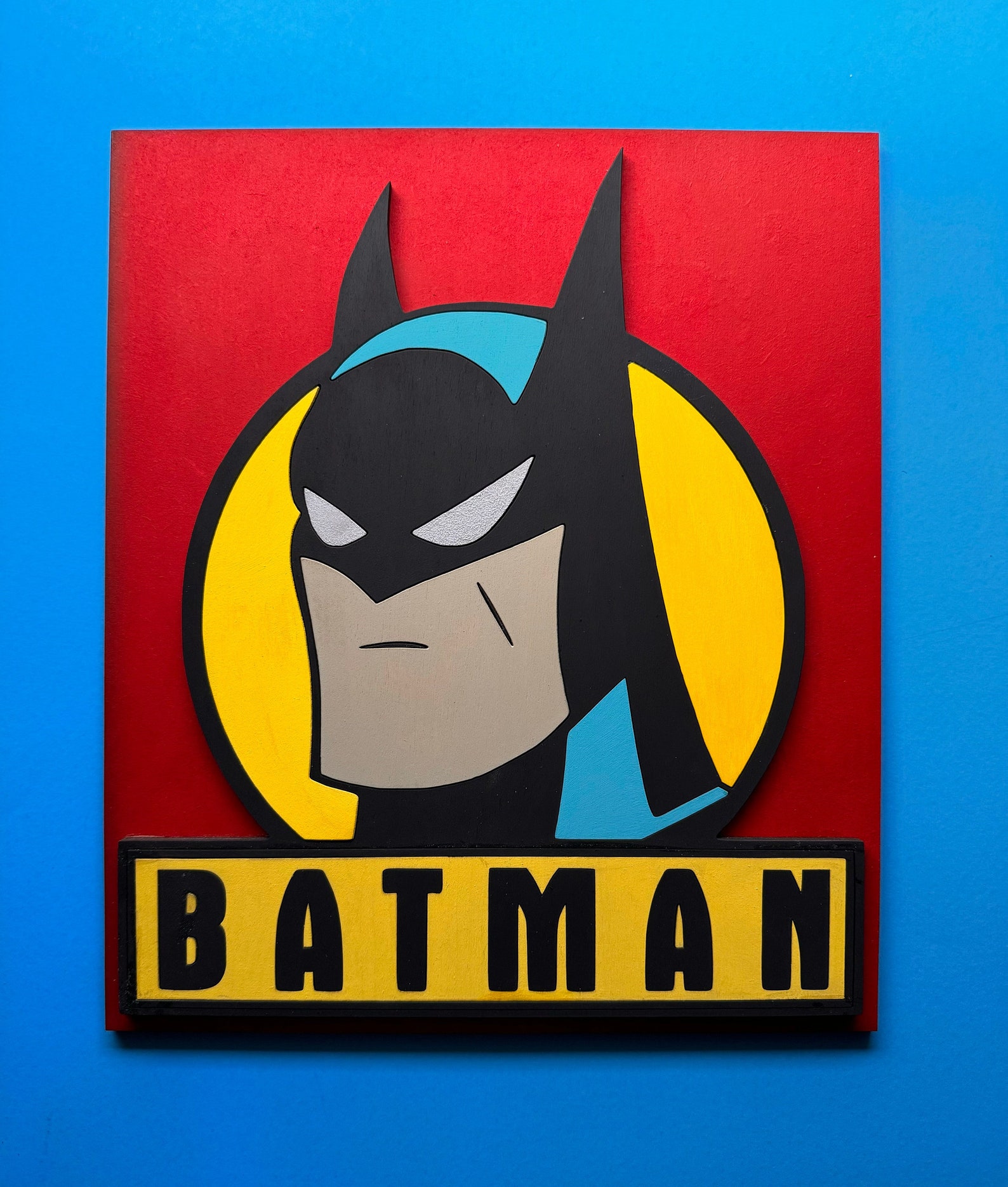 Custom Laser-cut Wood Animated Series Batman Wall Plaque Wall Decor Man ...