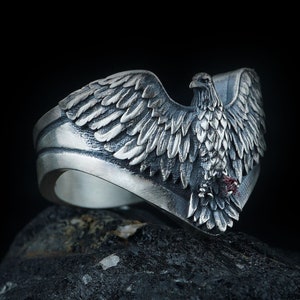 Silver Eagle Ring, American Eagle Rings, National Emblem Ring, Sterling ...