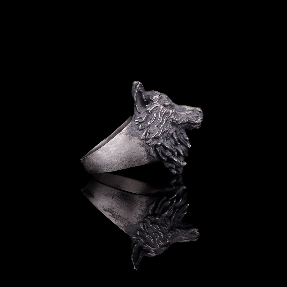 Wolf Silver Ring Sterling Silver Wolf Ring Wolves Chief - Etsy